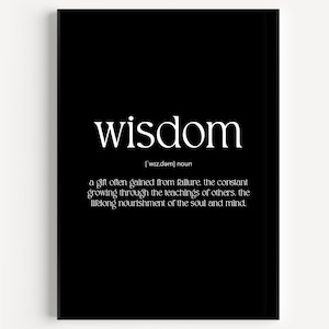 Wisdom Definition Print - Etsy