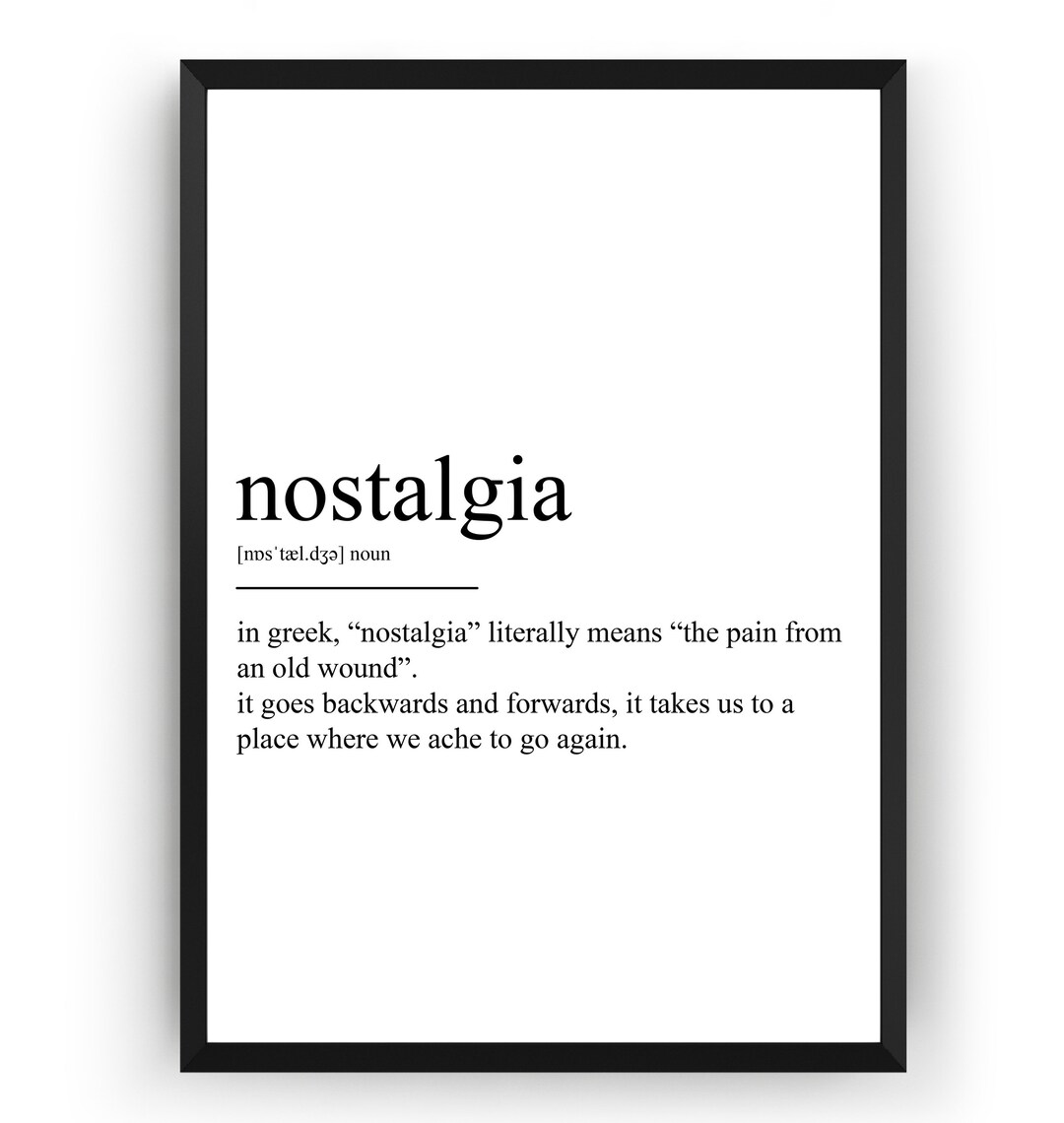 Nostalgia Definition Print - Etsy