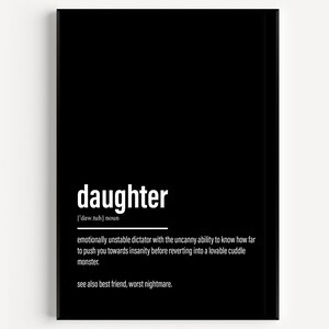 Daughter Definition Print - Version 2 - Etsy