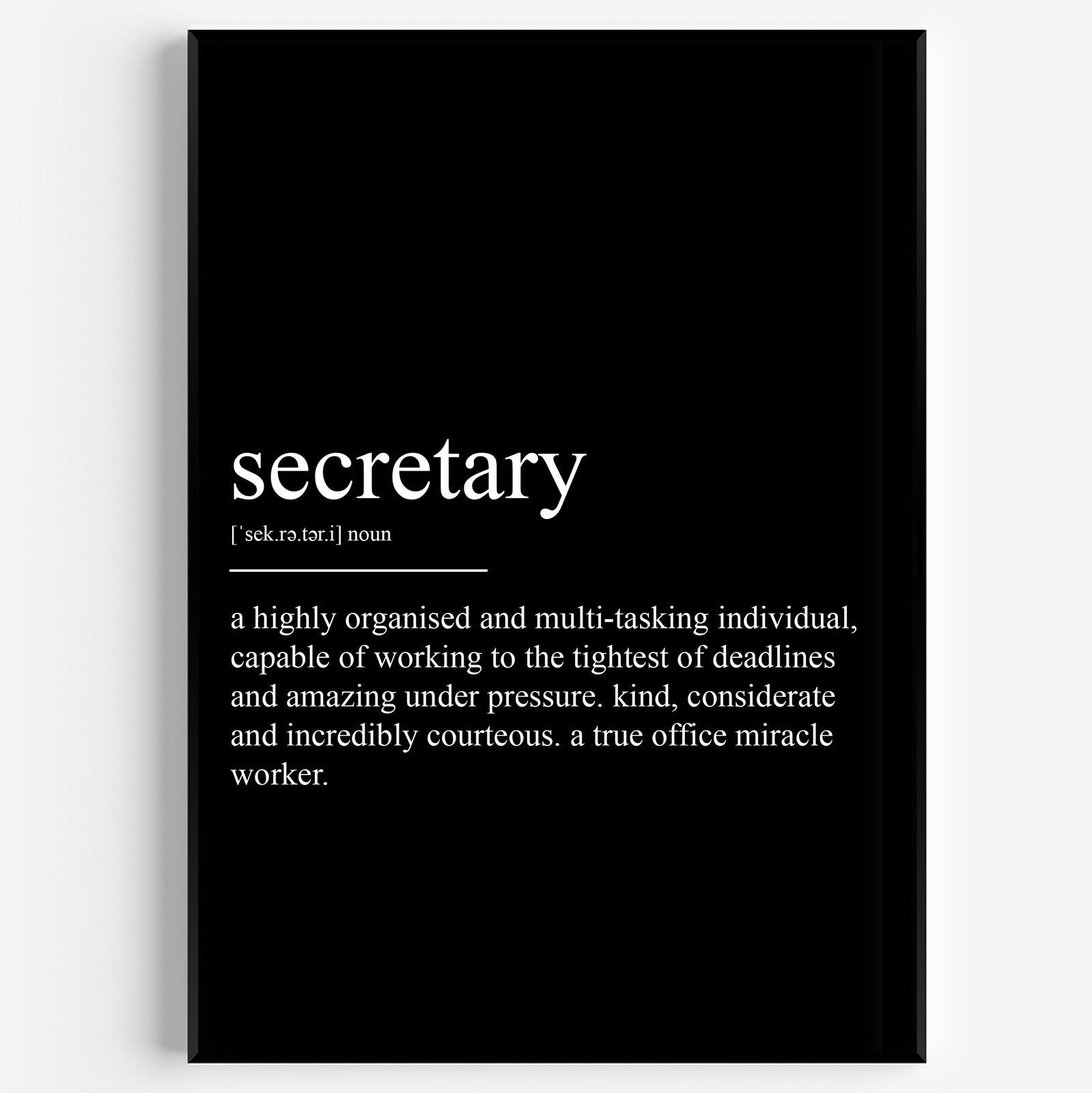 Secretary Definition Print - Etsy