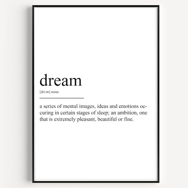 Dream Definition - Etsy