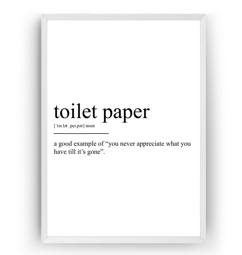 Toilet Paper Definition Print | Etsy