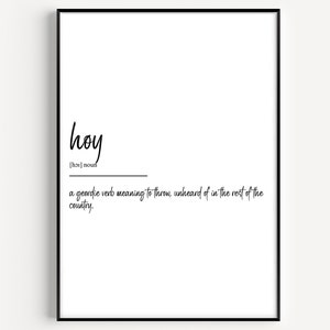 Hoy Definition Print - Etsy