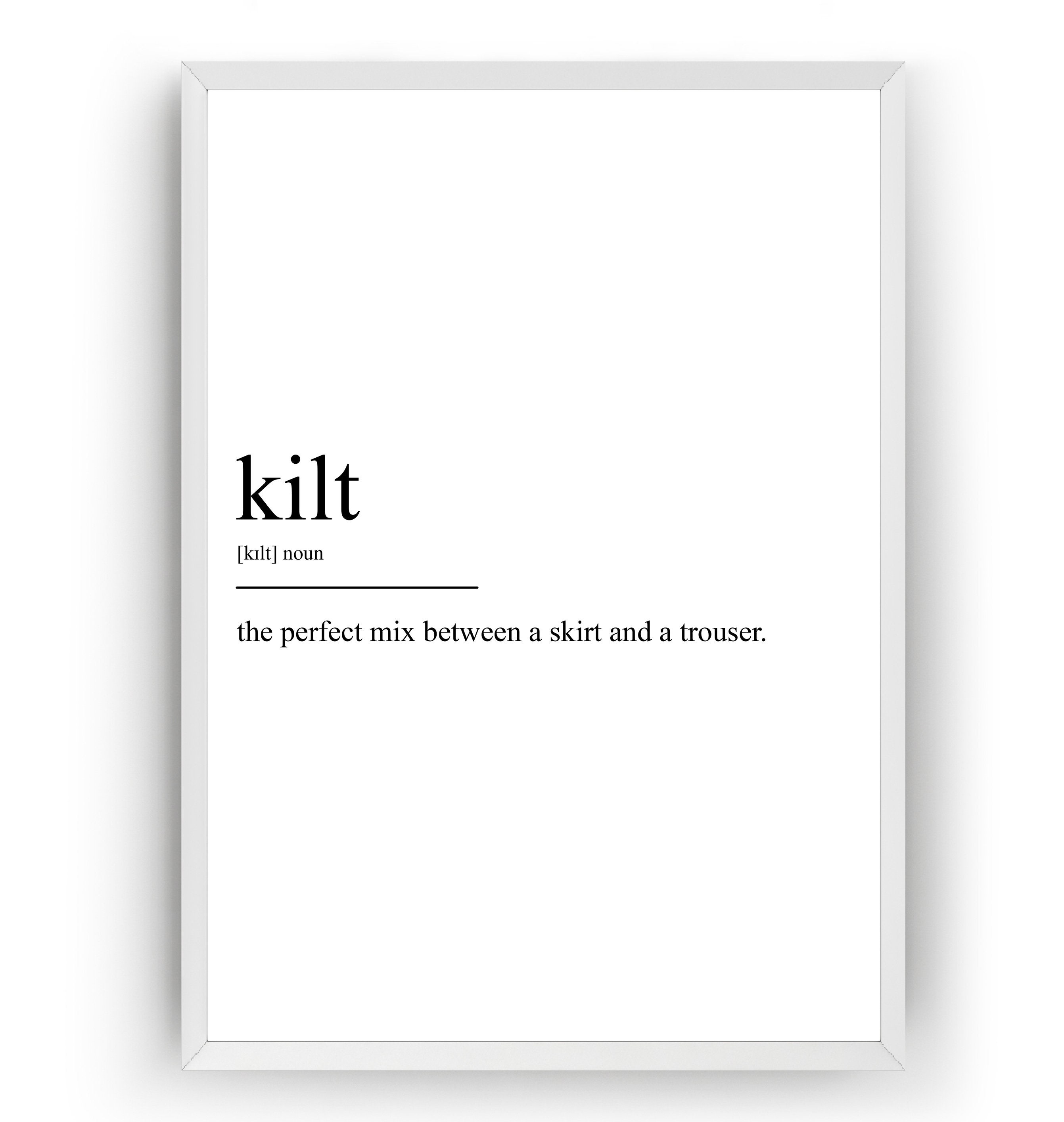 Kilt Definition Print | Etsy