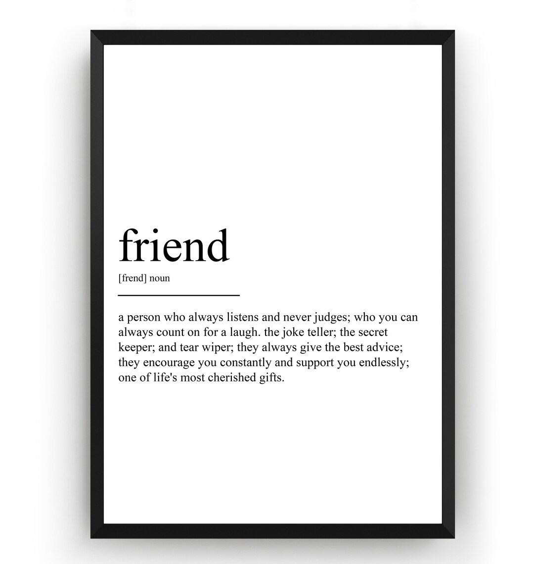 Friend Definition Print Version 2 - Etsy