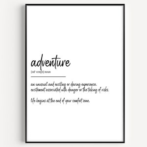 Adventure Definition Print - Etsy