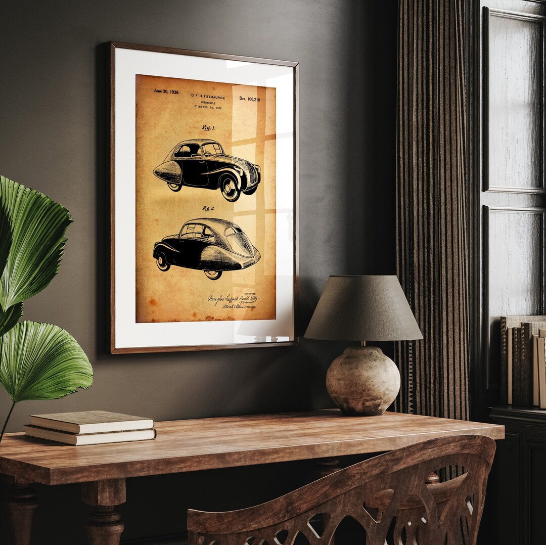 Steyr 50 1936 Patent Print, Sports Car Poster, Garage Wall Art, Office ...