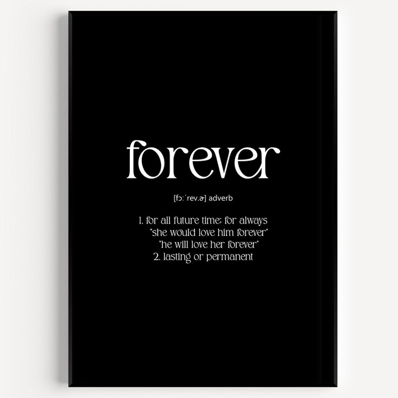 Forever Definition Print - Etsy