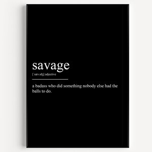 Savage Definition Print - Etsy