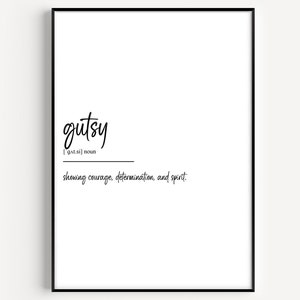 Gutsy Definition Print - Etsy