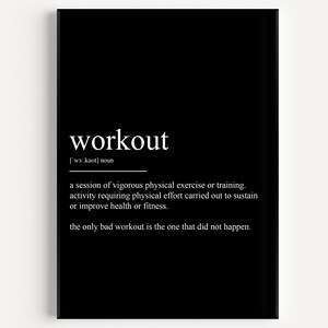 Workout Definition Print - Etsy