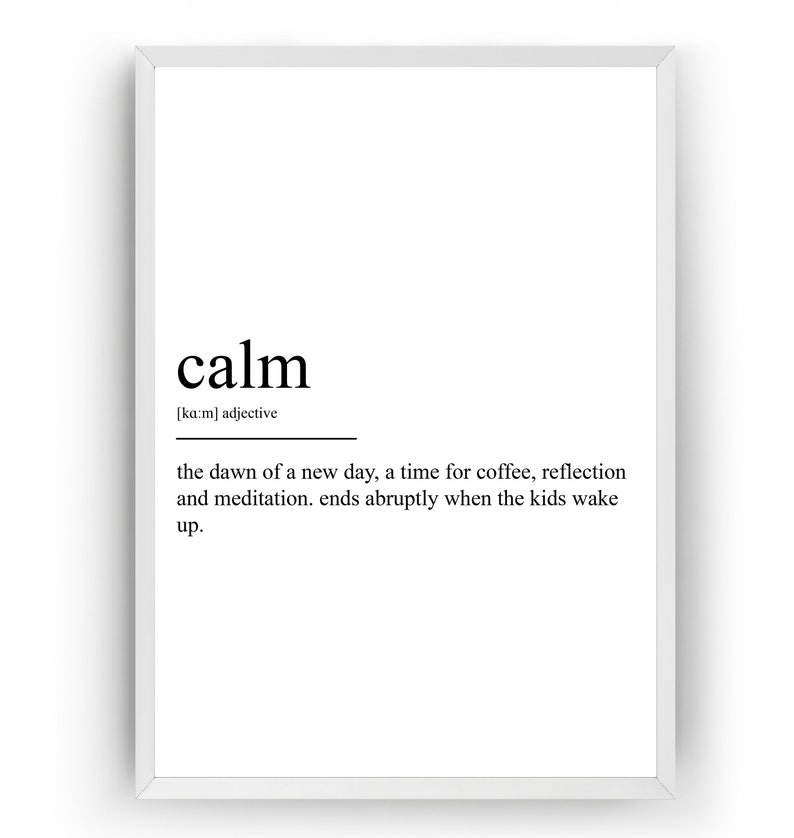 Calm Definition Print | Etsy