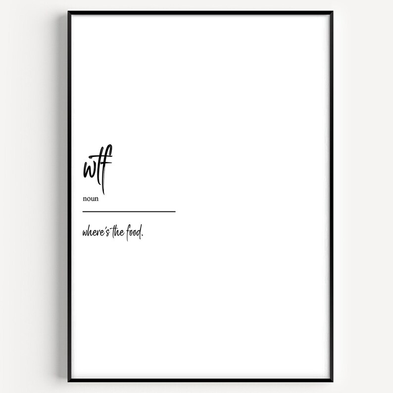 WTF Definition Print - Etsy
