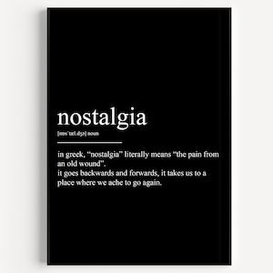 Nostalgia Definition Print - Etsy