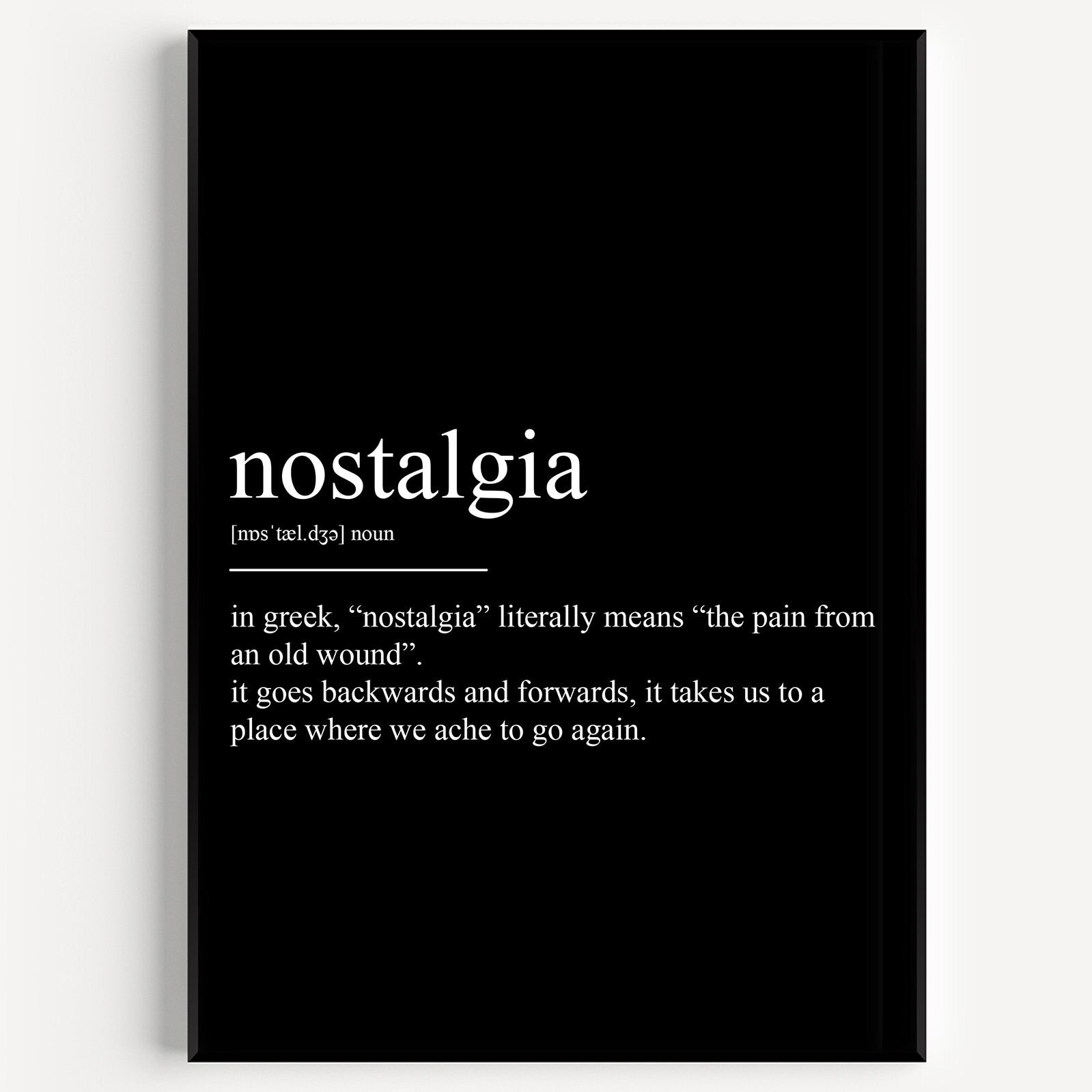 Nostalgia Definition Print - Etsy