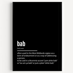 Bab Definition Print - Etsy UK
