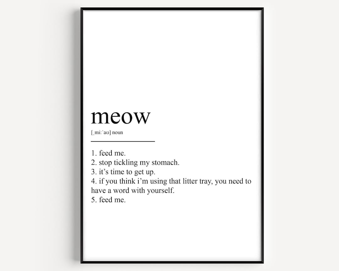 Meow Definition Print - Etsy