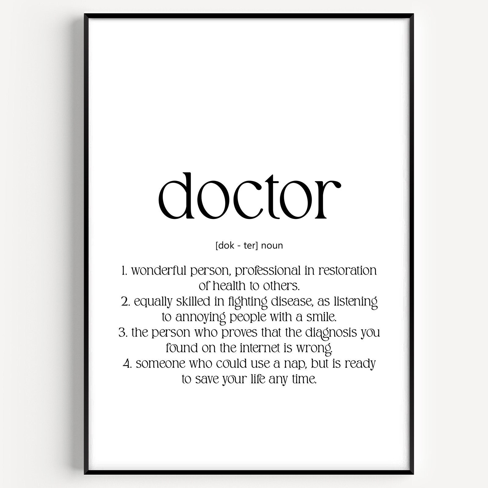 Doctor Definition Print - Etsy