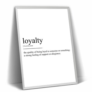 Loyalty Definition Print | Etsy UK