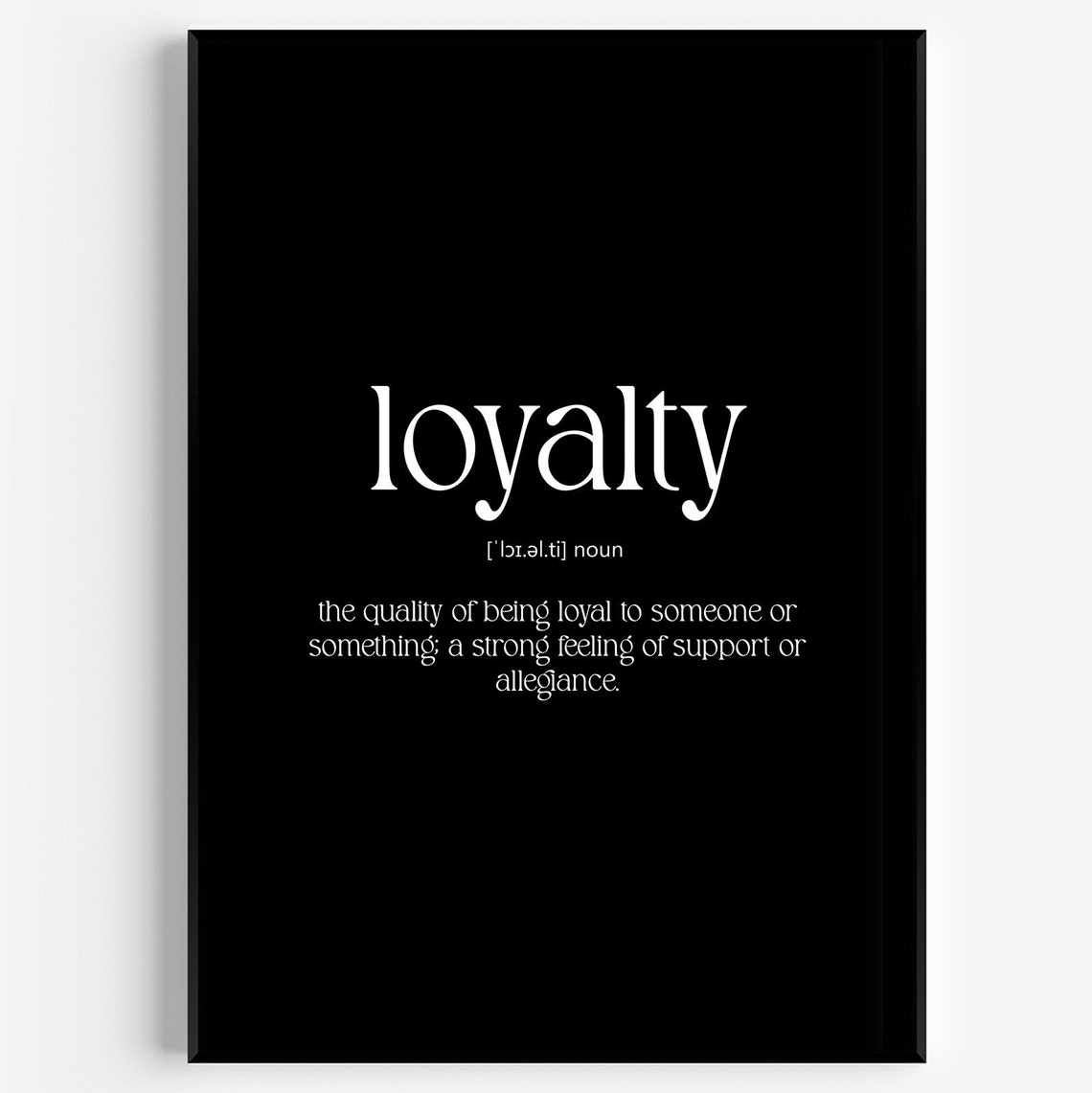 Loyalty Definition Print - Etsy UK