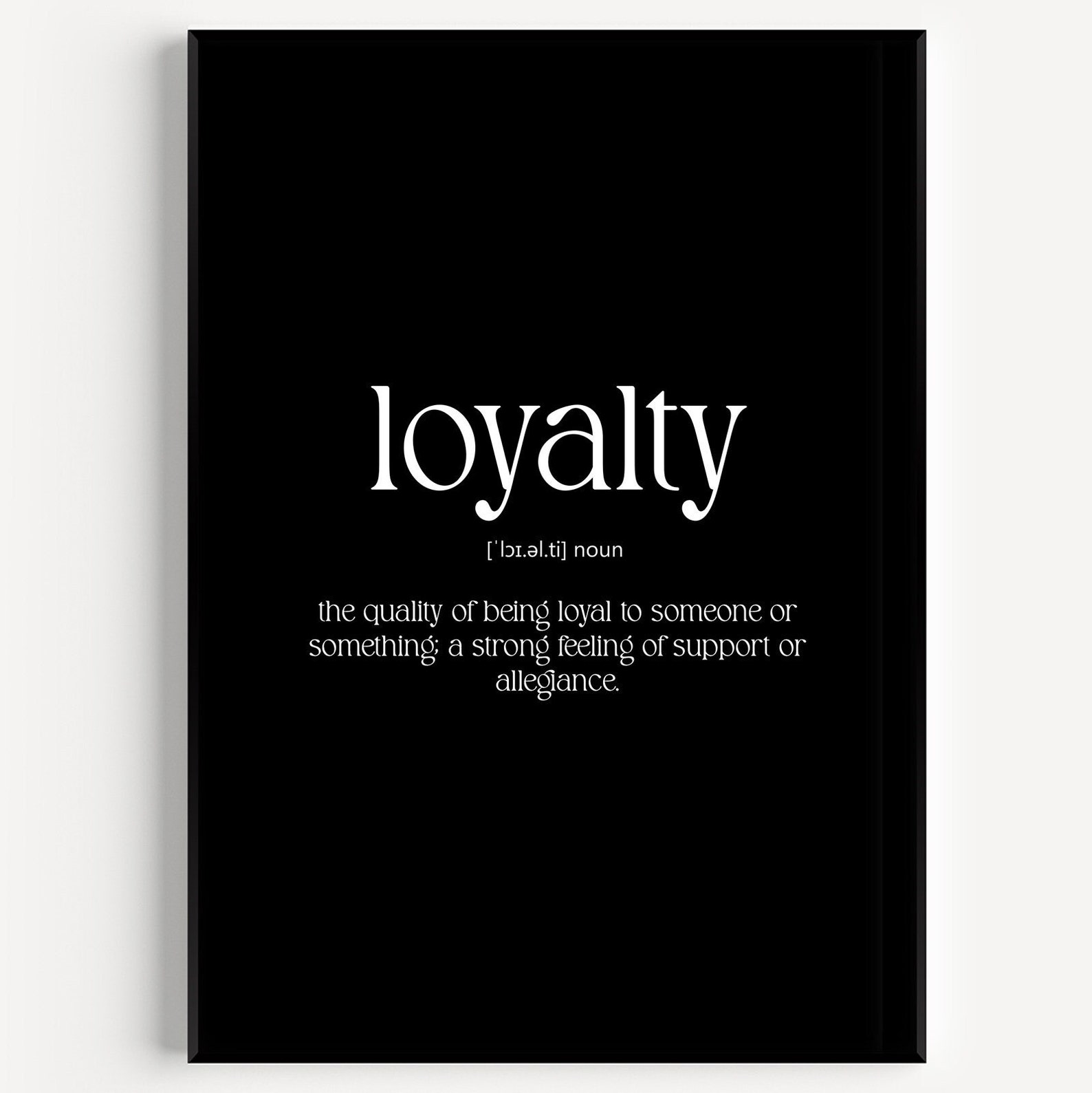 Loyalty Definition Print - Etsy UK