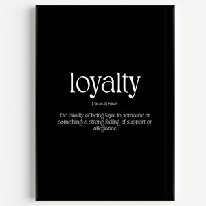 Loyalty Definition Print - Etsy UK