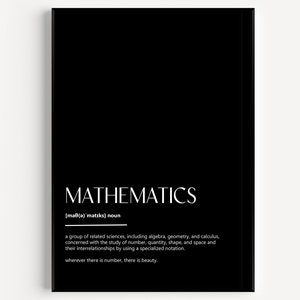 Mathematics Definition Print - Etsy UK
