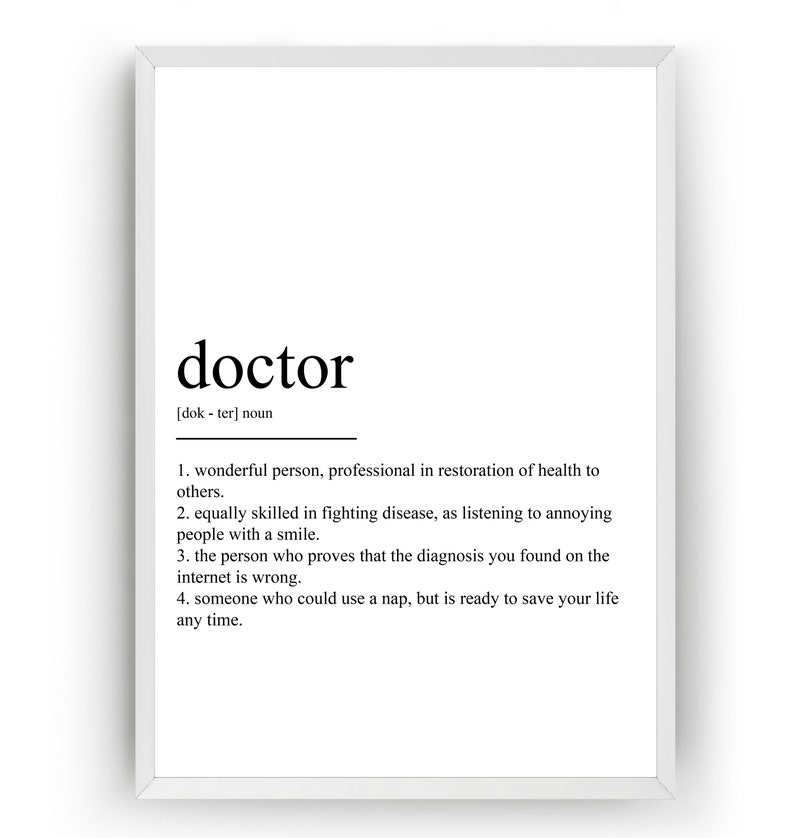 Doctor Definition Print - Etsy