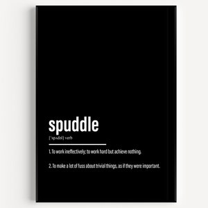 Spuddle Definition Print - Etsy