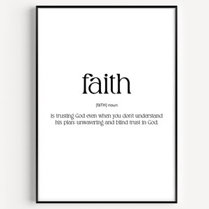 Faith Definition Print - Etsy