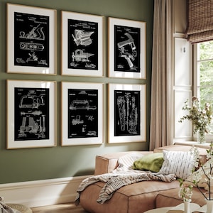 Vintage Tool Set of 6 Patent Prints, Office Wall Art, Man Cave Decor ...