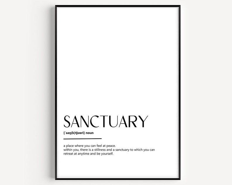 Sanctuary Definition Print - Etsy