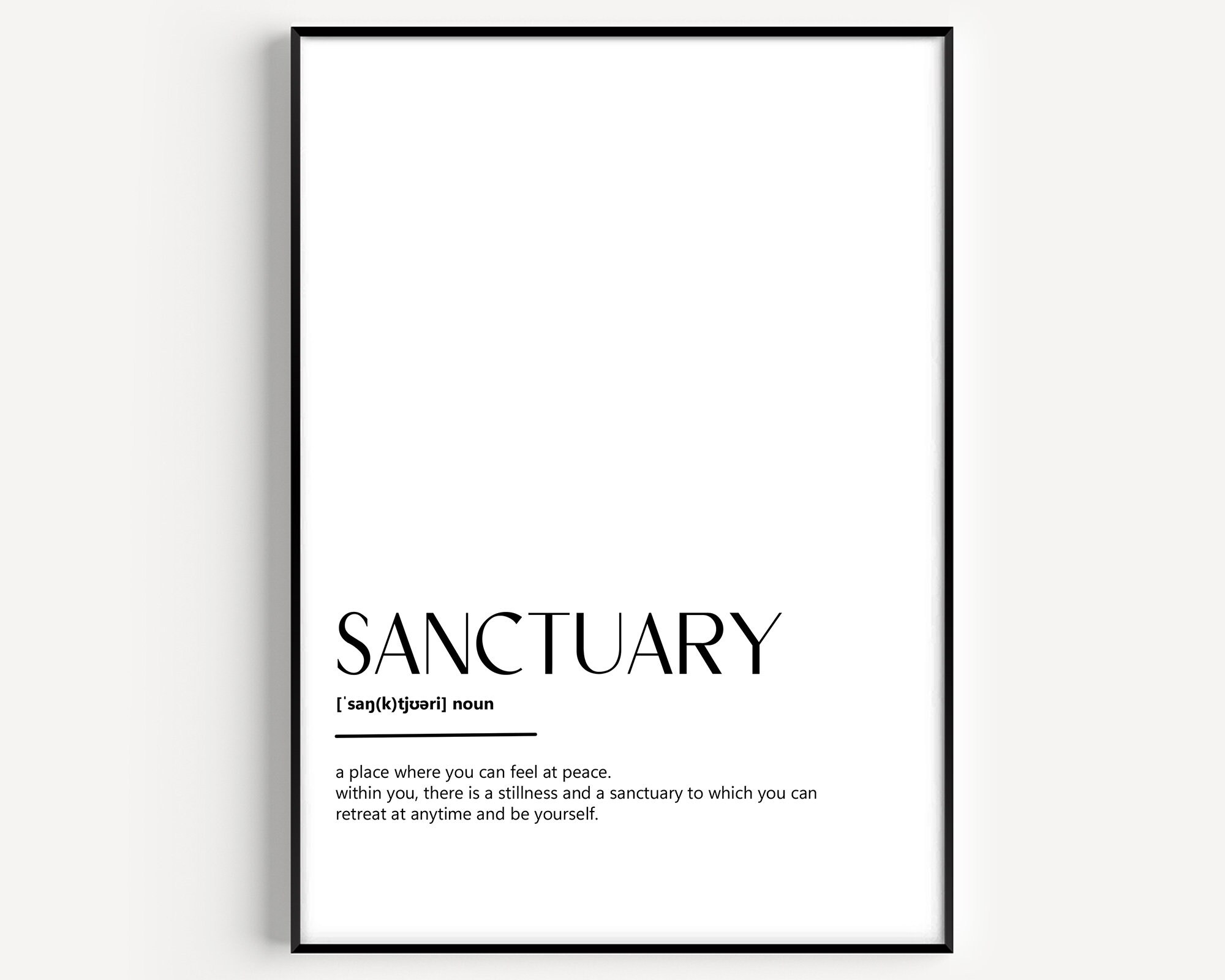 Sanctuary Definition Print - Etsy