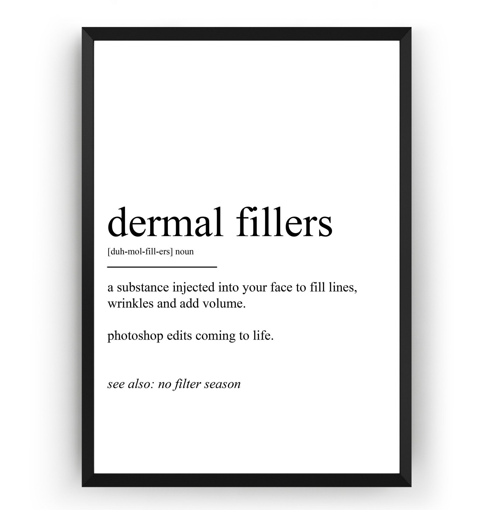 Dermal Fillers Definition Print - Etsy