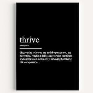 Thrive Definition Print - Etsy UK