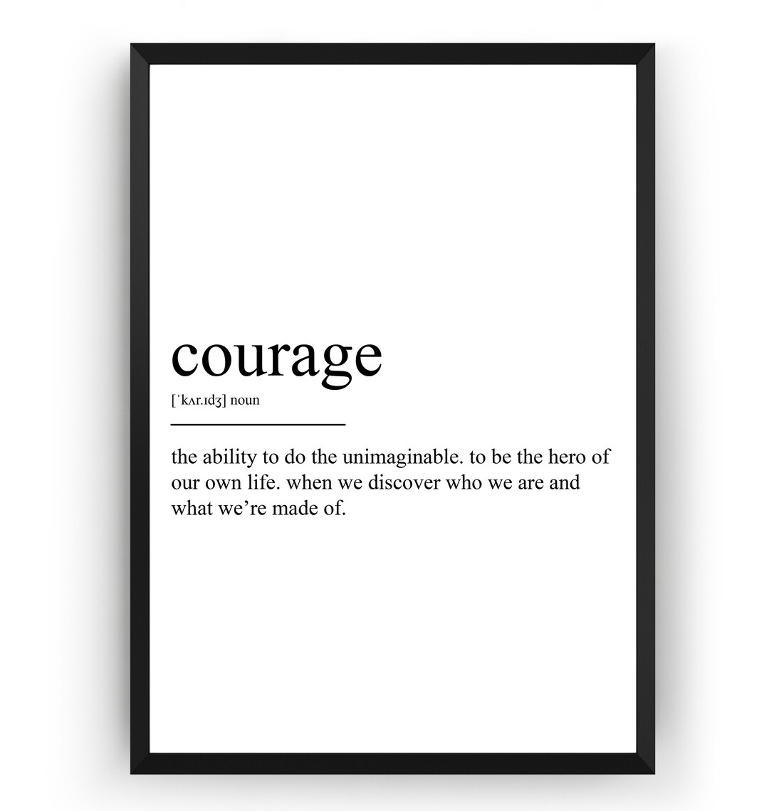 Courage Definition Print - Etsy