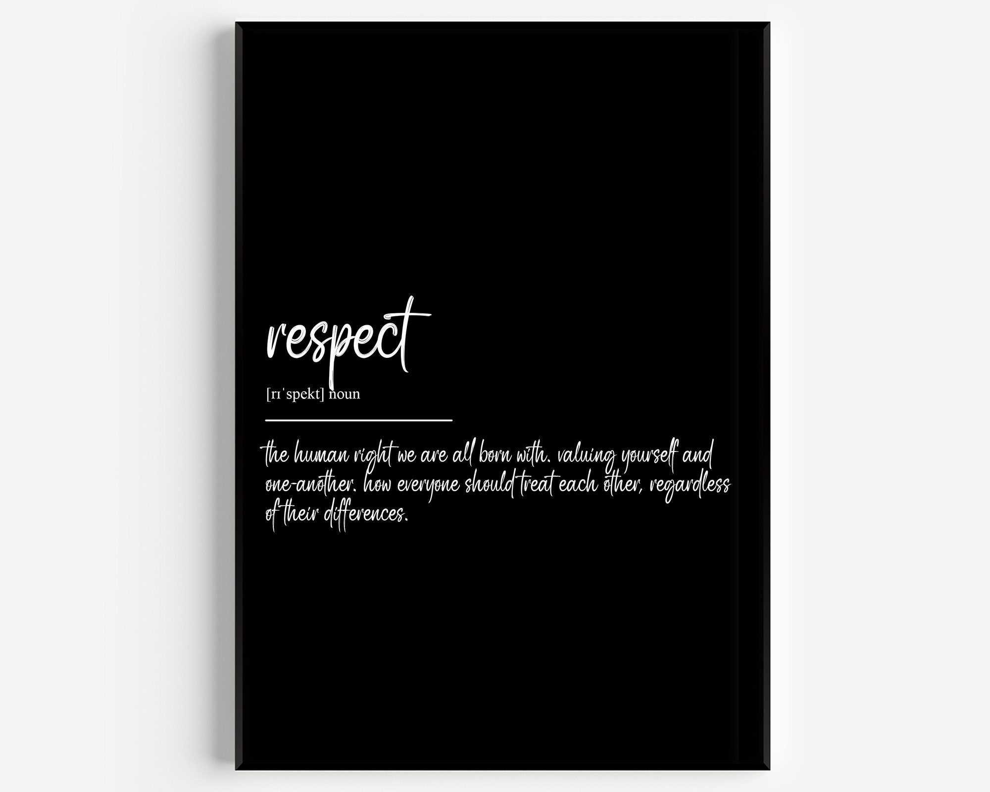 Infographic Definition Of Respect Dictionary