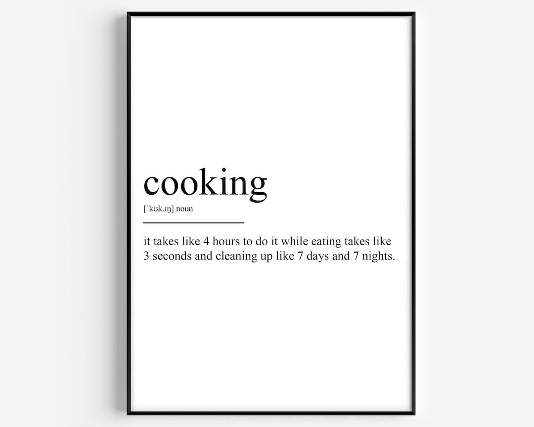 Cooking Definition Print - Etsy