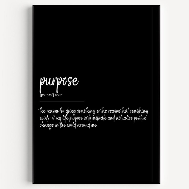 Purpose Definition Print - Etsy