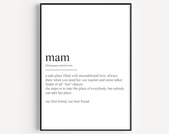 Mam a Merch Cariad Pur Print by Niki Pilkington / Welsh Mother ...