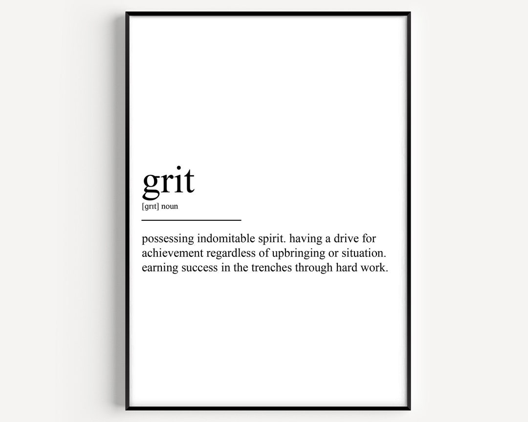 Grit Definition Print - Etsy