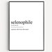 Selenophile Definition Print - Etsy