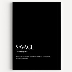 Savage Definition Print - Etsy