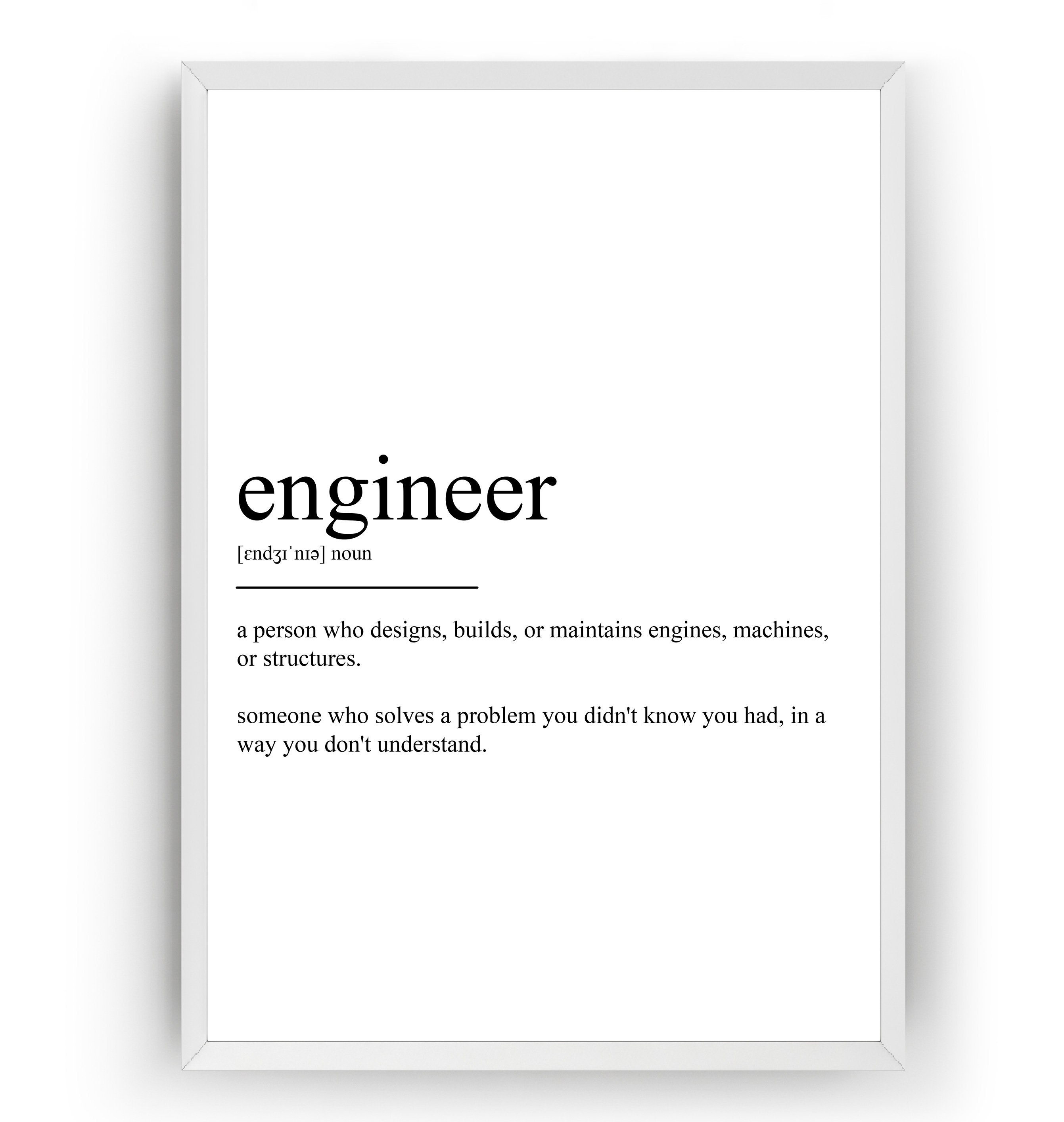 Engineer Definition Print | Etsy