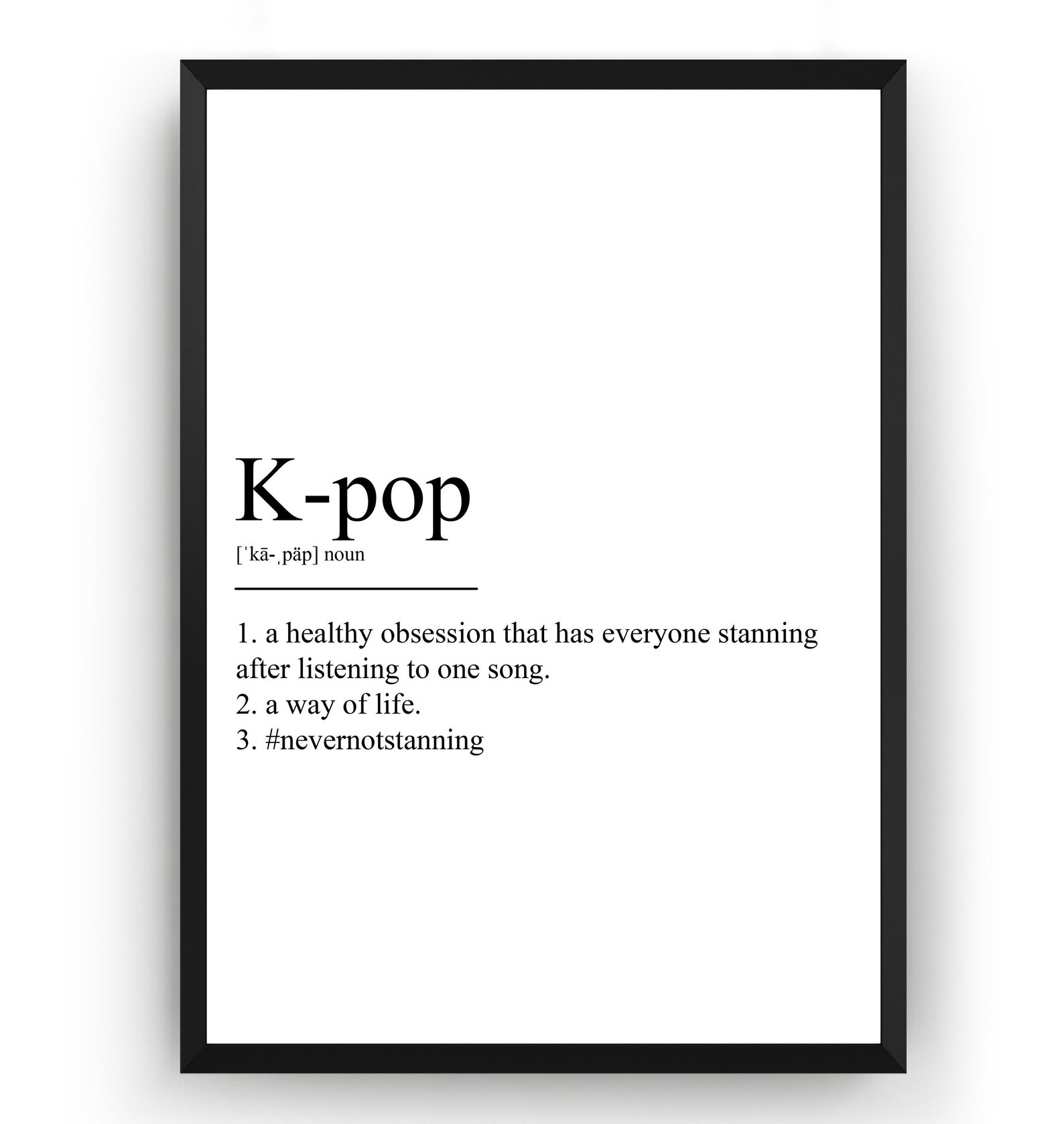 K-pop Definition Print | Etsy UK