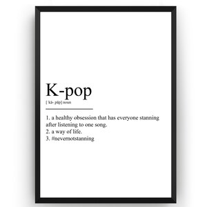 K-pop Definition Print - Etsy UK