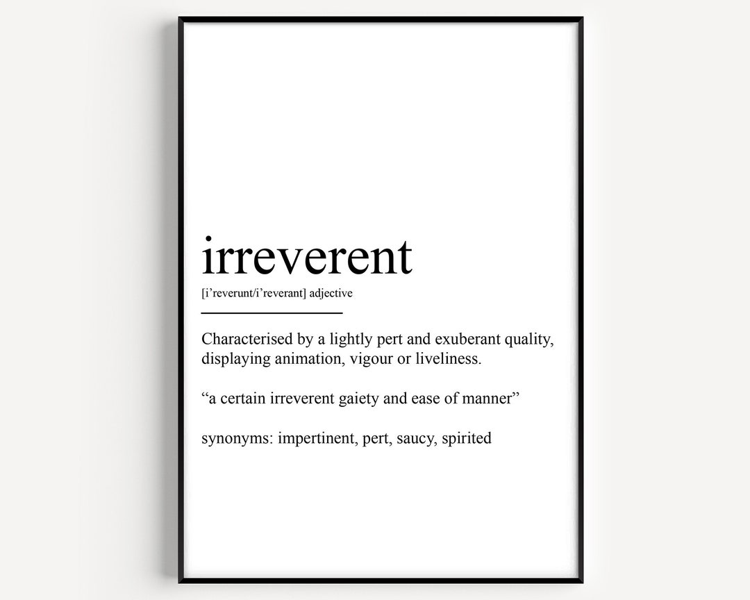 Irreverent Definition Print - Etsy