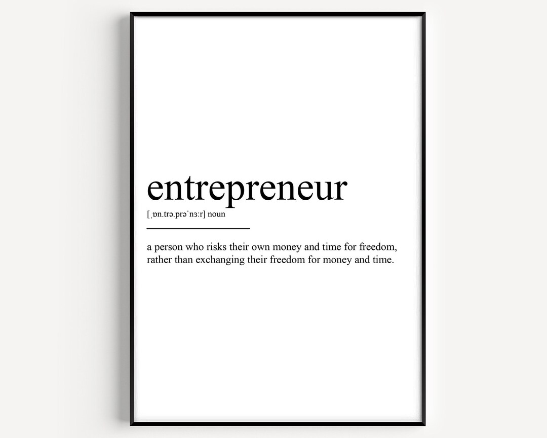 Entrepreneur Definition Print - Etsy