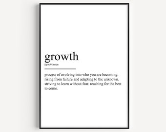 Growth Definition Print Printable Wall Art Inspirational - Etsy