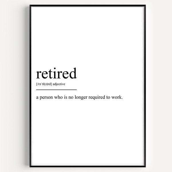 Retired Definition - Etsy